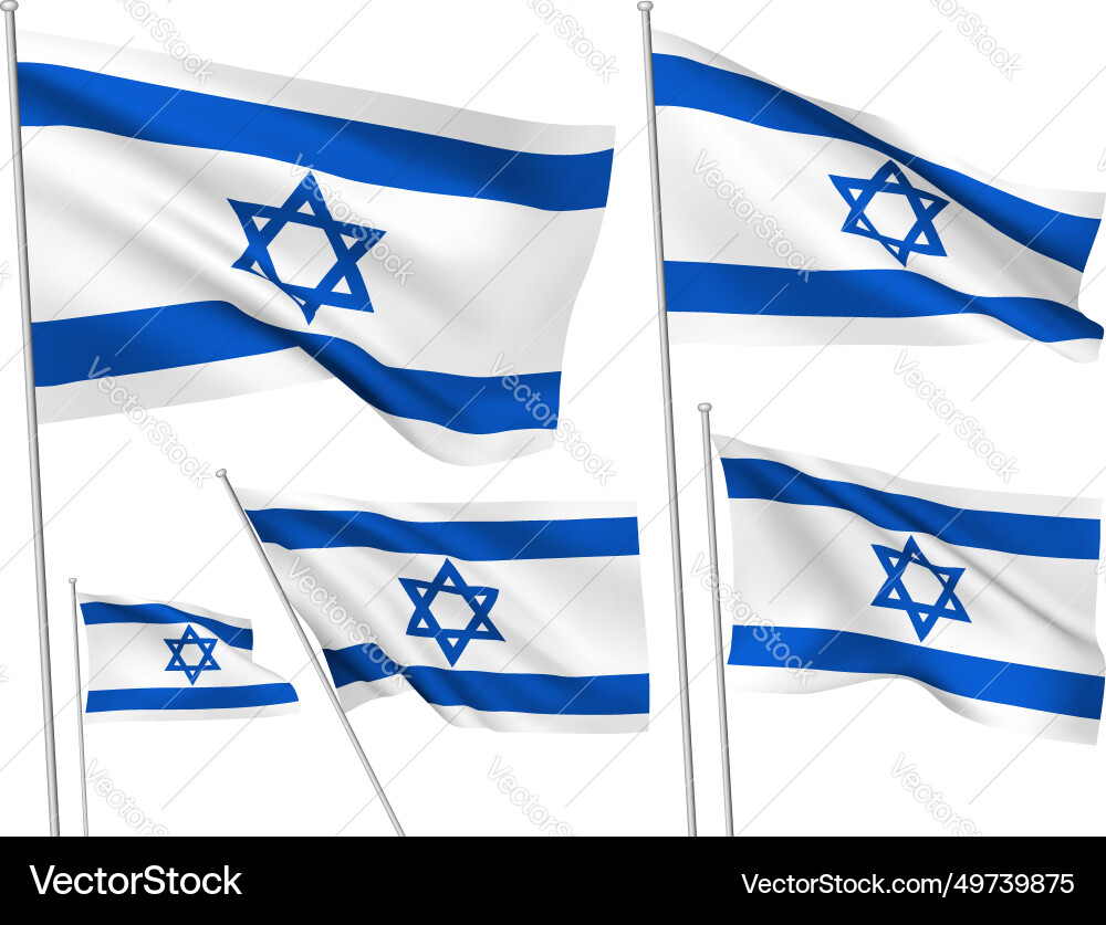 Flags of israel Royalty Free Vector Image - VectorStock