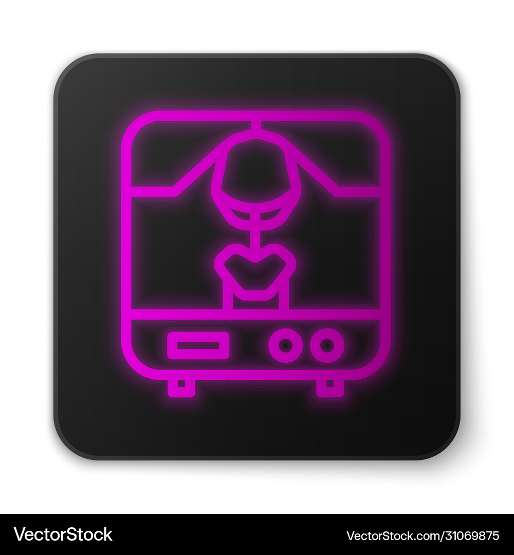 Glowing neon line x-ray machine icon isolated Vector Image