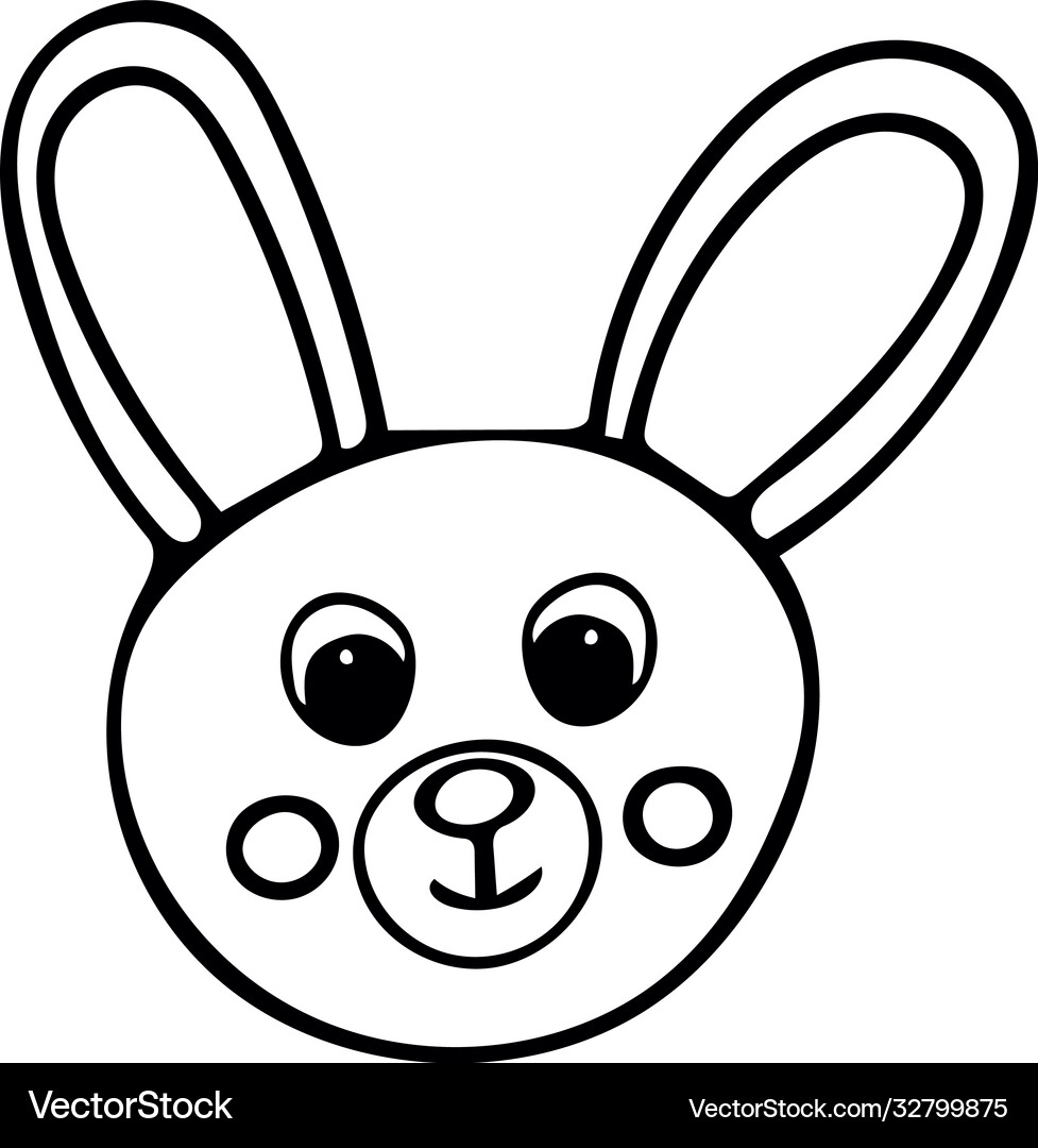 Hare in doodle style cute beast hand drawn in Vector Image