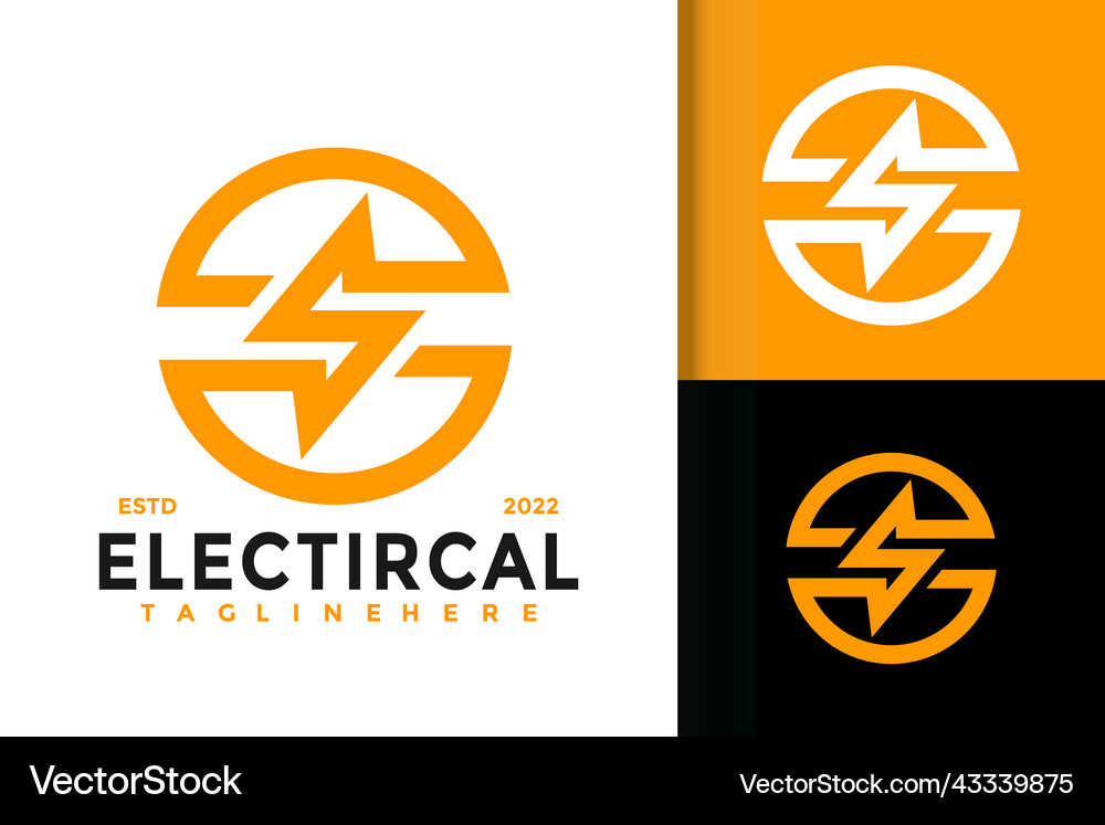 Letter s electical logo design brand identity Vector Image