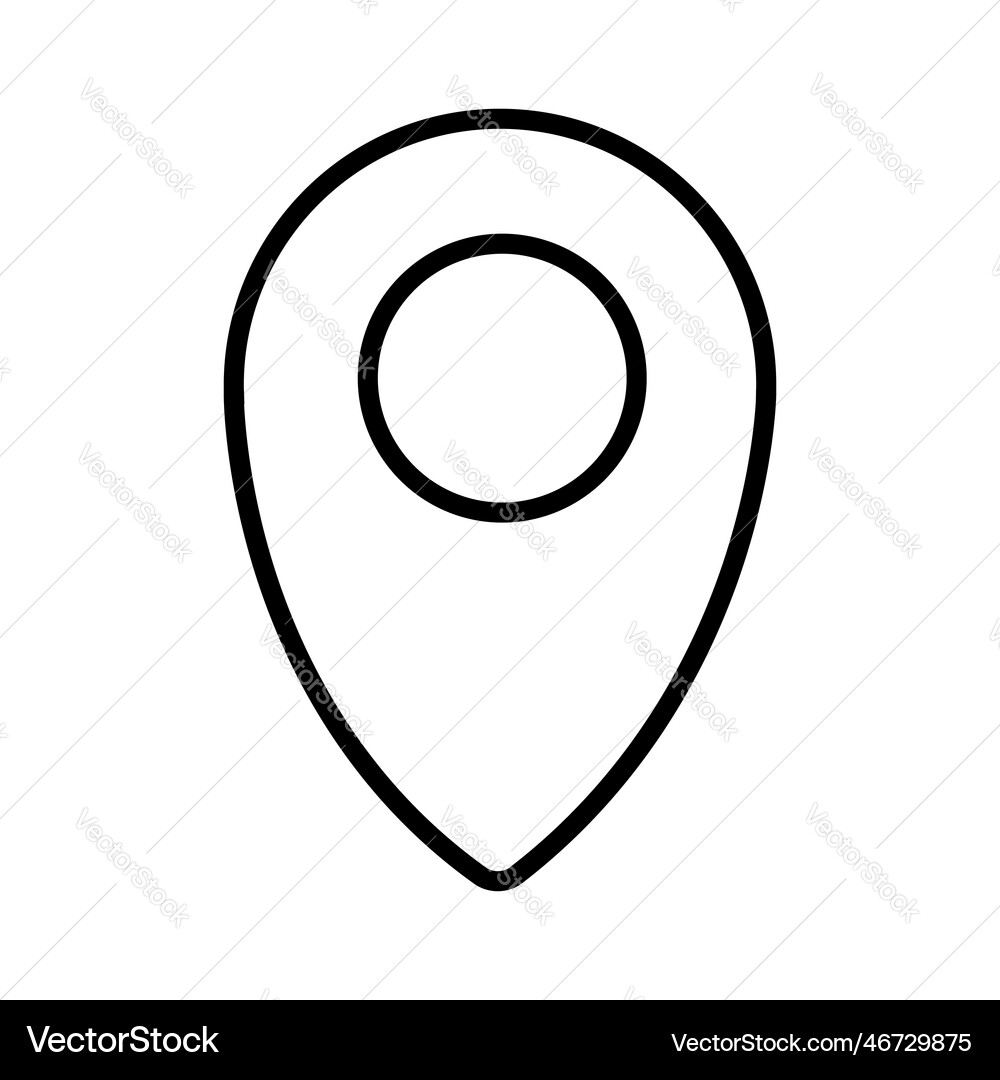 Line pin point icon isolated on white background Vector Image