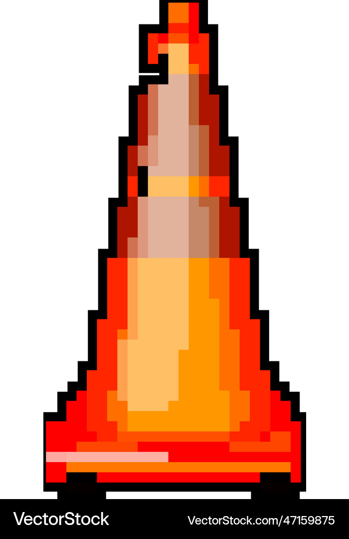 Sign road barrier game pixel art Royalty Free Vector Image
