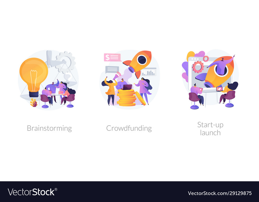 Start-up launching process concept Royalty Free Vector Image Start-up launching process concept Royalty Free Vector Image