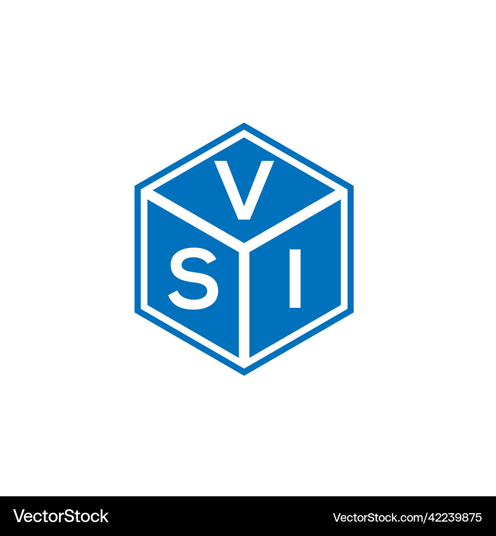 Vsi letter logo design on black background Vector Image