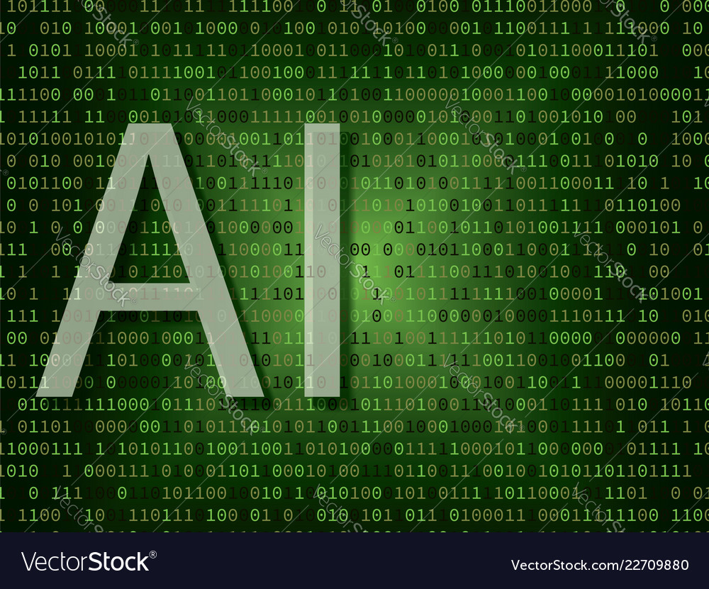 Artificial intelligence over binary background Vector Image