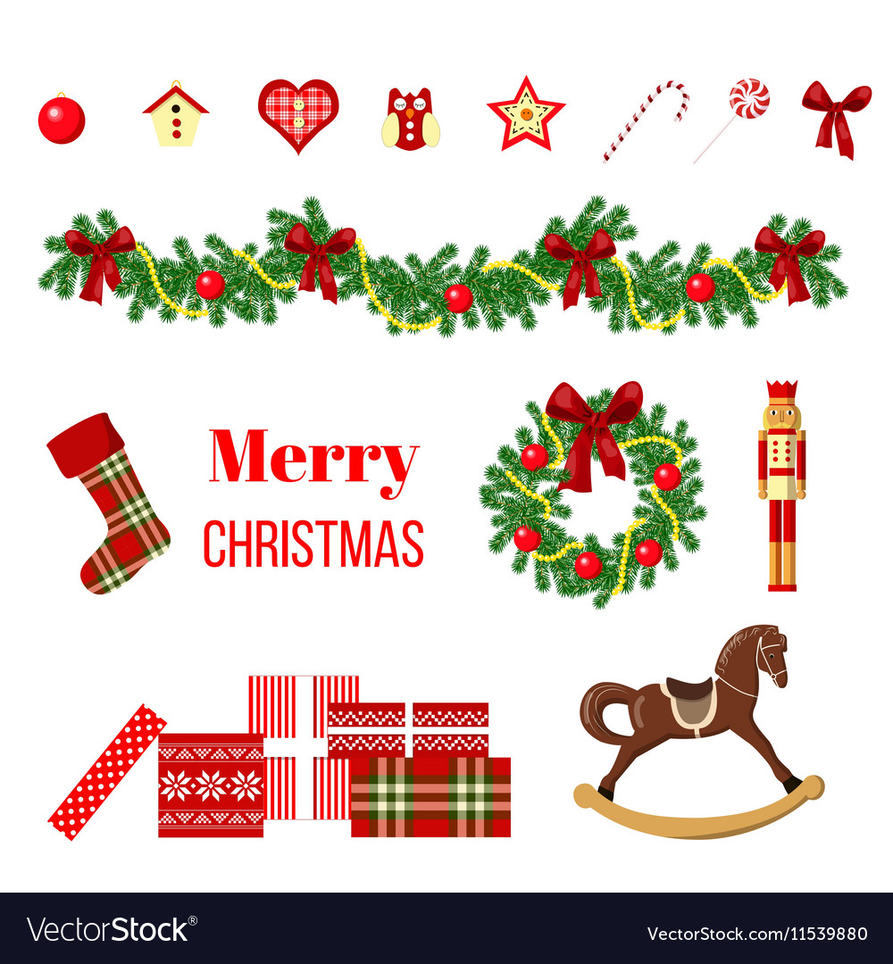 Big christmas set Royalty Free Vector Image - VectorStock