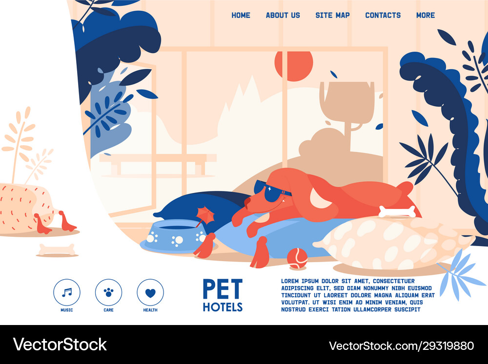 Concept banner for dog hotel accommodation Vector Image