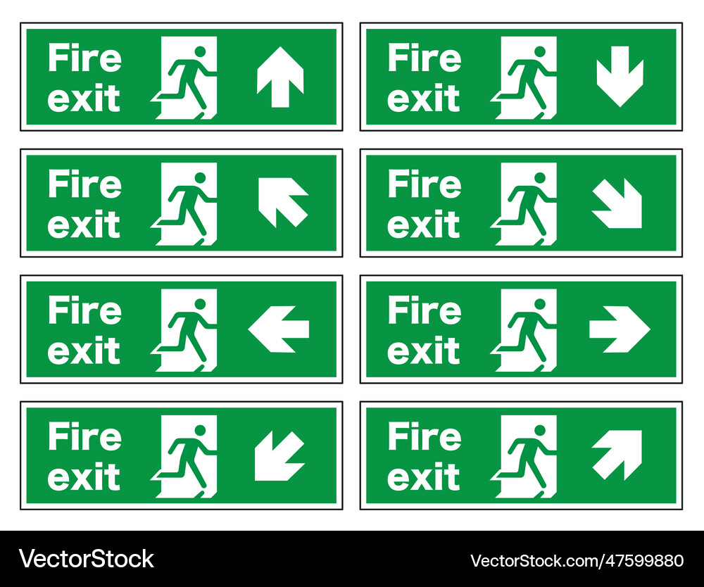 Emergency exit door sign with a human figure Vector Image