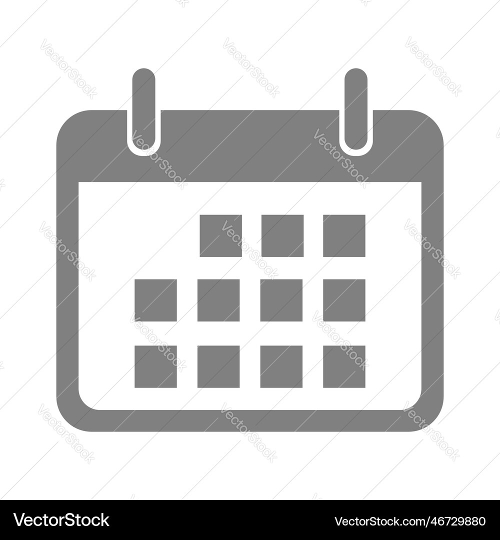Flat calendar icon calendar on the wall Royalty Free Vector