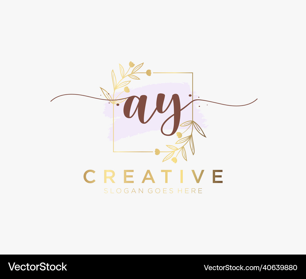 Initial ay feminine logo usable for nature salon Vector Image