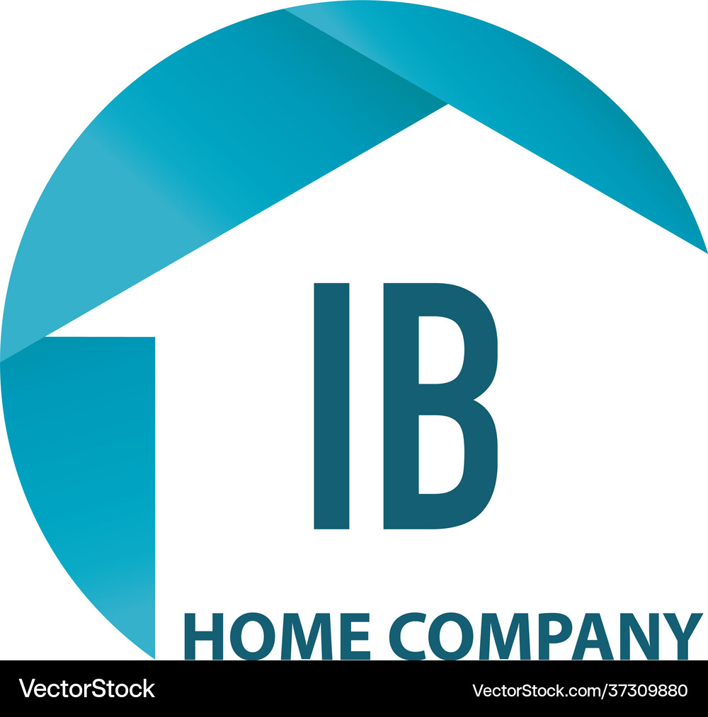 Initial letter ib home or property logo design Vector Image