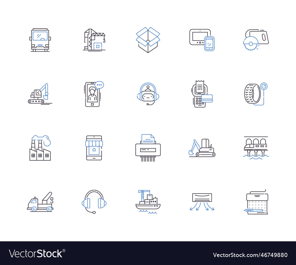 Machines outline icons collection robots Vector Image