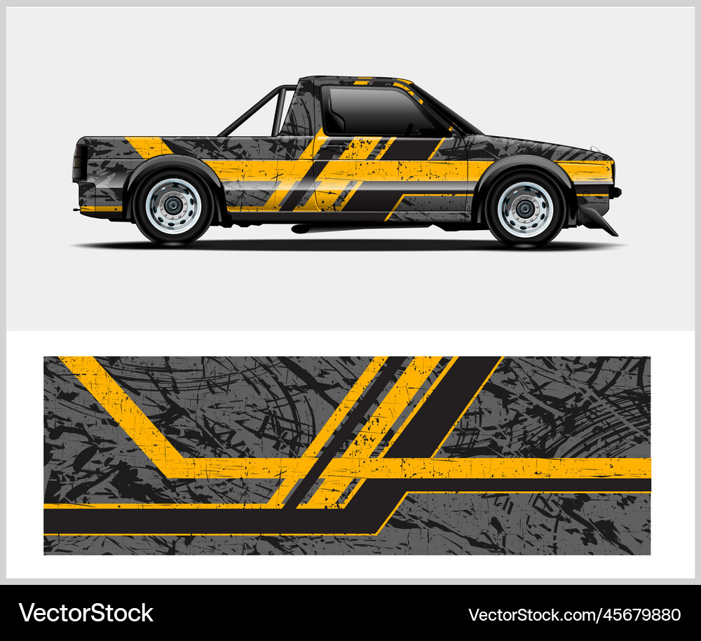 Vinyl vehicle wrap sticker design Royalty Free Vector Image