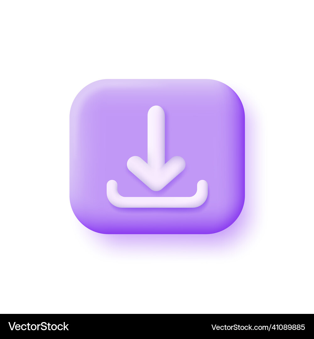 3d download icon isolated on white background Vector Image