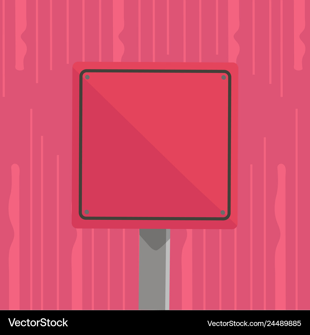 3d square blank colorful caution road sign Vector Image
