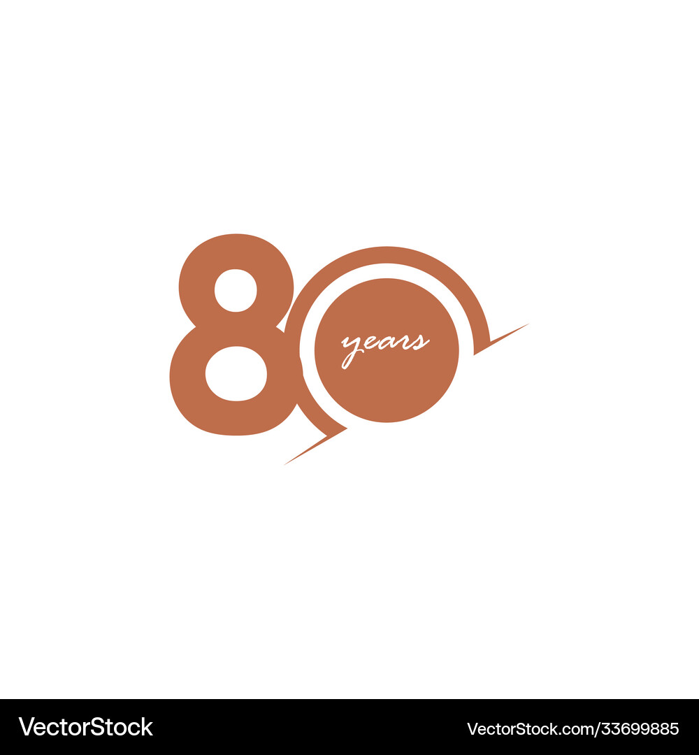 80 years anniversary celebration number template Vector Image
