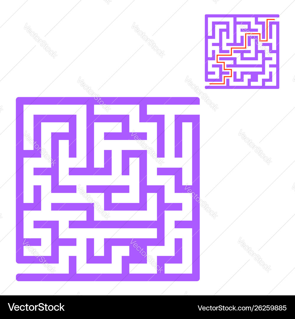 Abstract square maze game for kids puzzle Vector Image