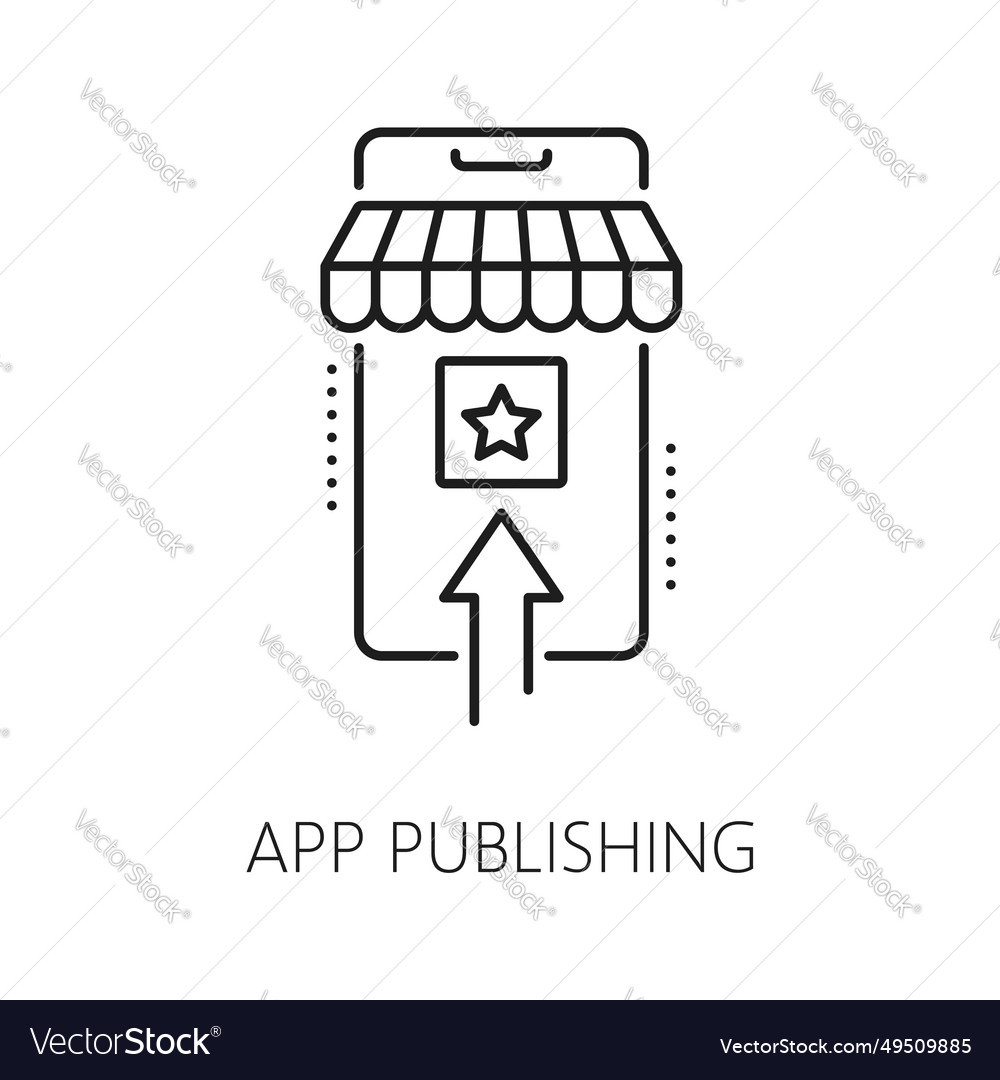 App Publishing Web Develop Optimization Icon Vector Image
