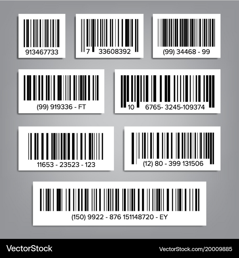 Bar Code Set Upc Bar Codes Universal Product Code Vector Image