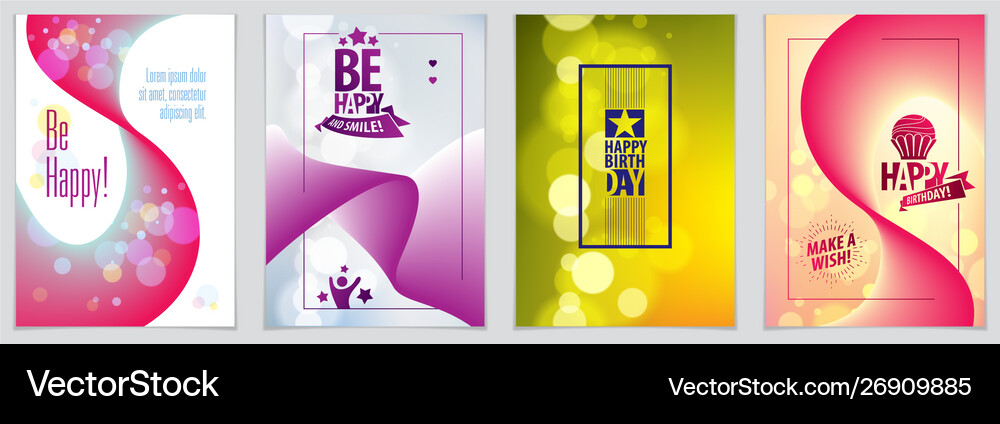 Birthday greeting card design includes lettering Vector Image