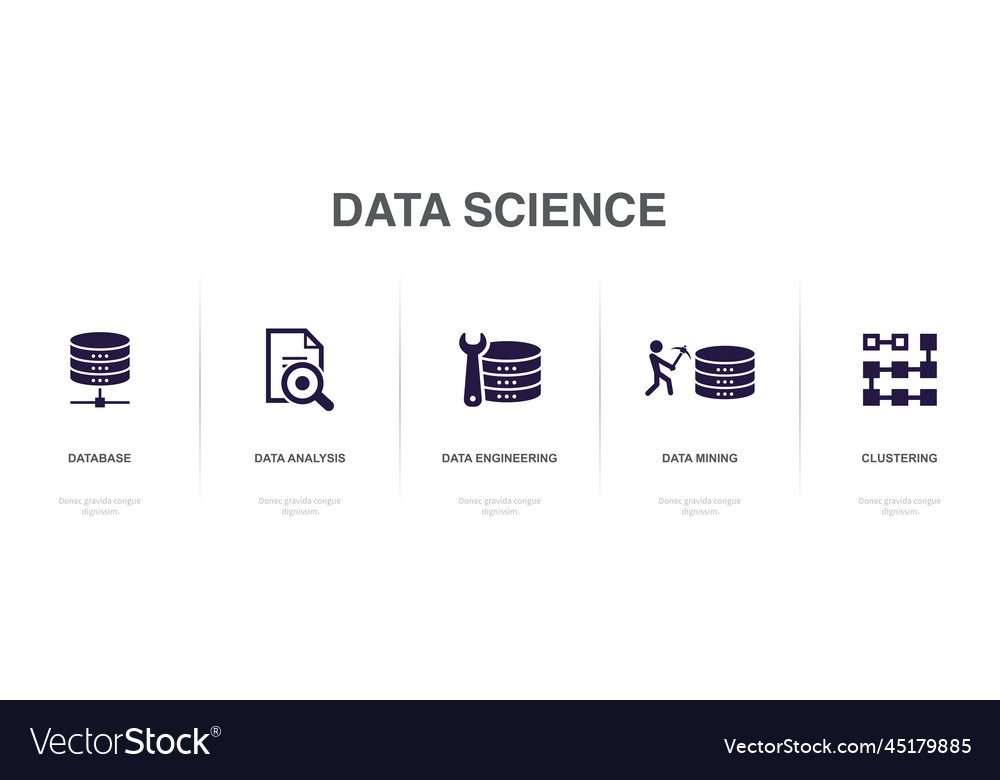 Database data analysis engineering Royalty Free Vector Image