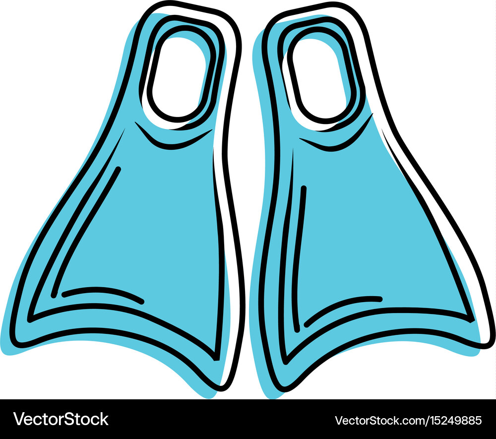 Diving fin to be underwater adventure Royalty Free Vector