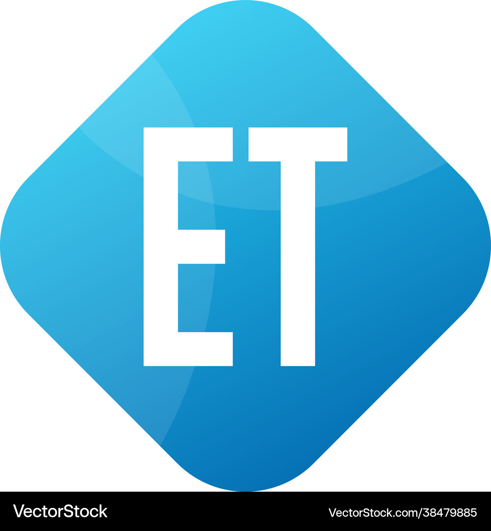 Et letter logo design with simple style Royalty Free Vector
