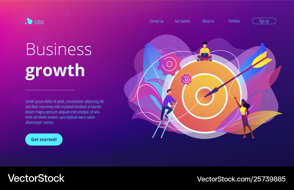 Goals and objectives concept landing page Vector Image