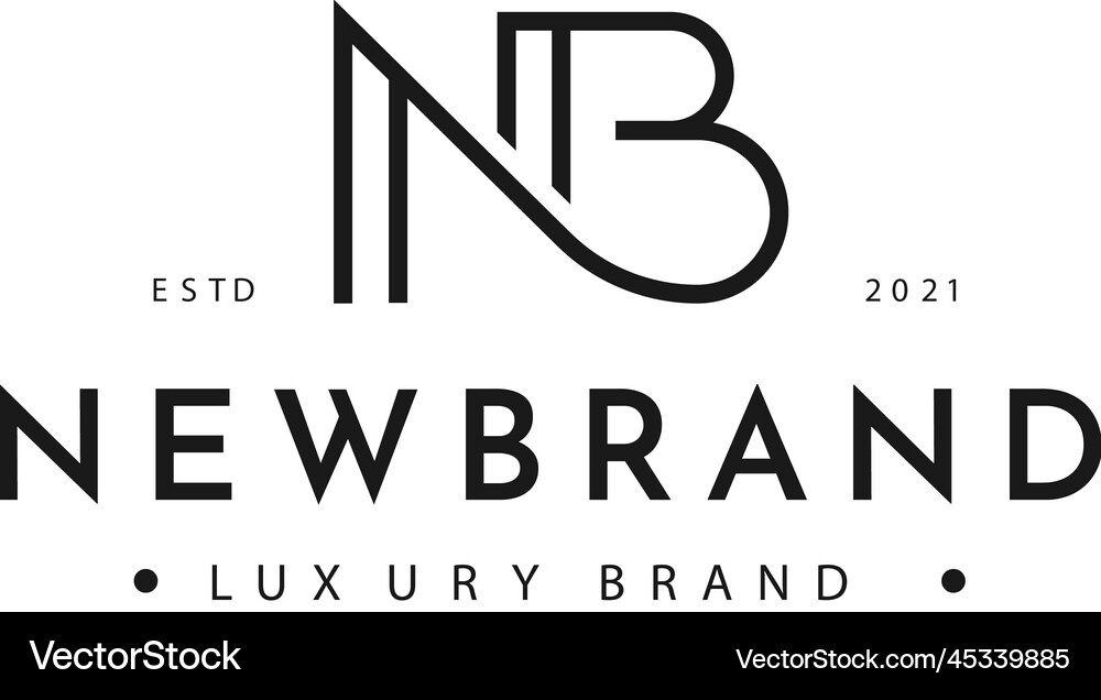 Minimalist letter n b logo design template – Royalty-Free Vector ...