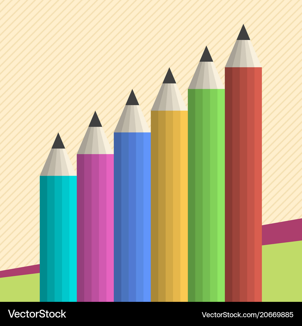 Set of colored pencils Royalty Free Vector Image
