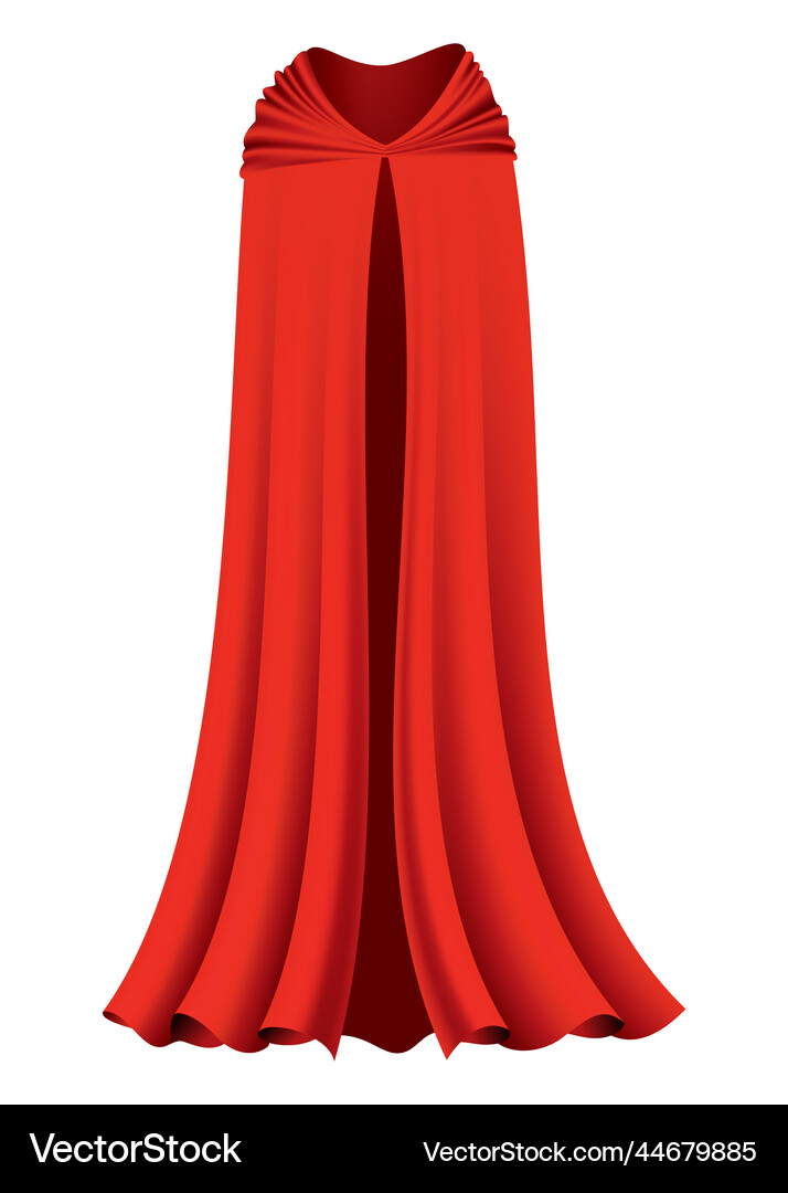 Superhero red cape in front view scarlet fabric Vector Image