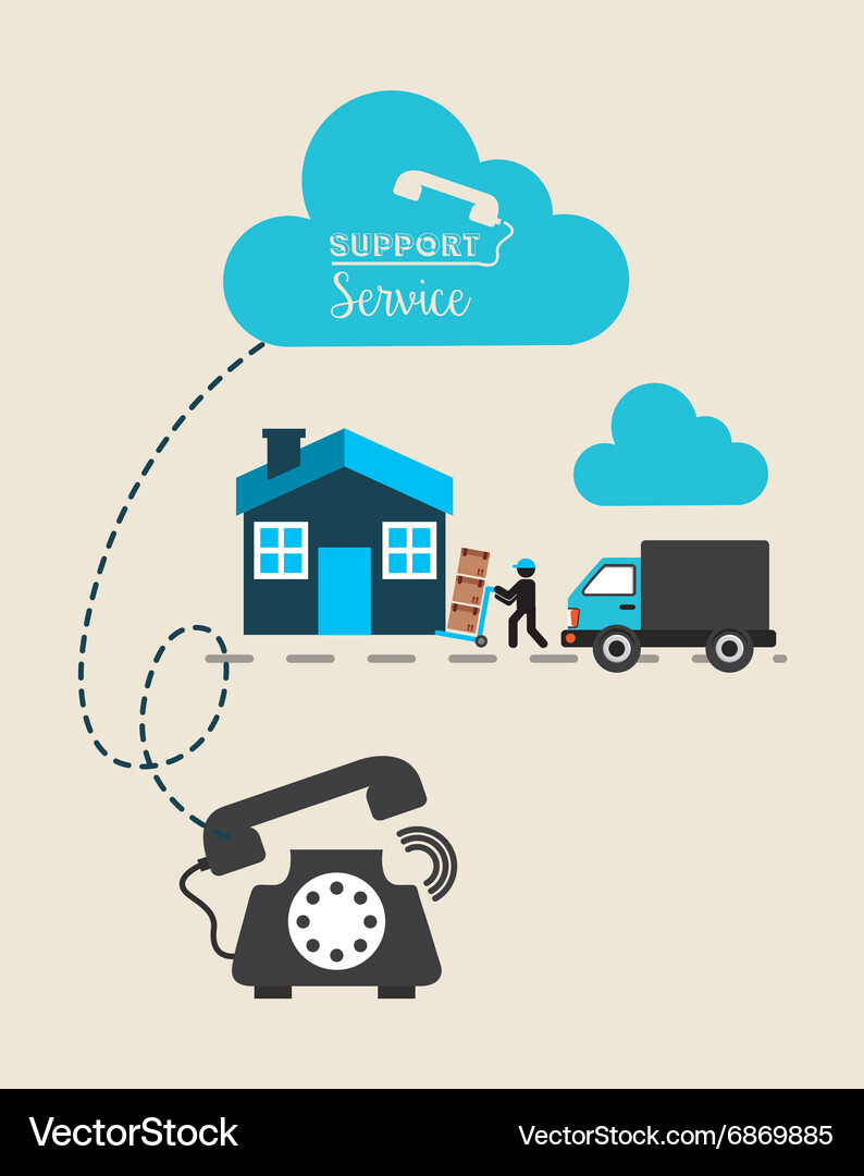 Support service design Royalty Free Vector Image