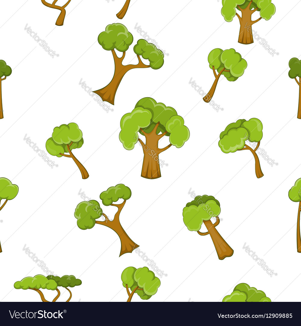 Trees pattern cartoon style Royalty Free Vector Image