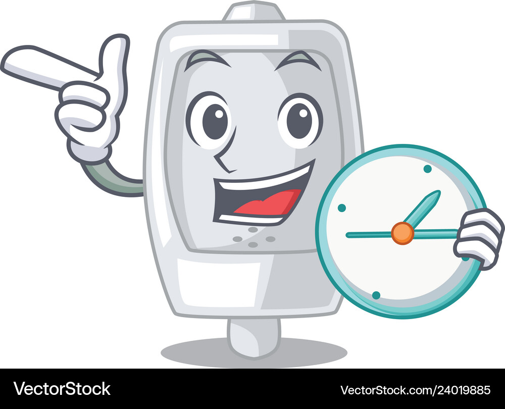 With clock urinal in the a cartoon shape Vector Image