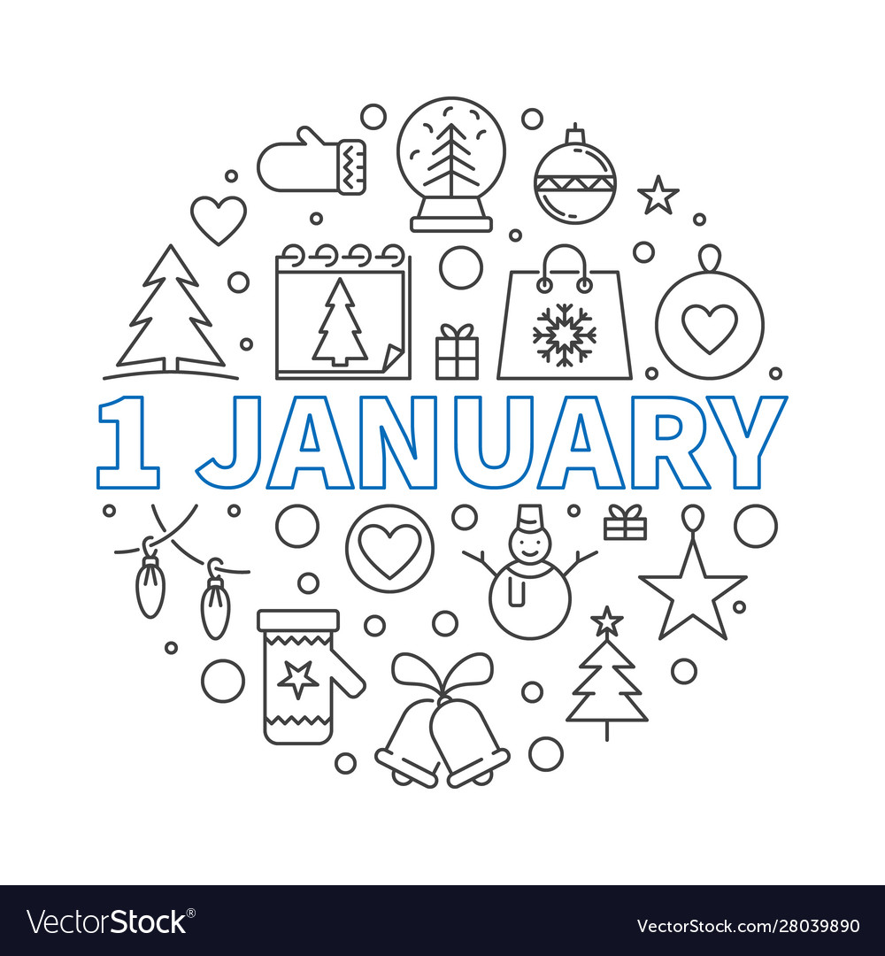 January Clipart Black And White January Vector Art & Graphics