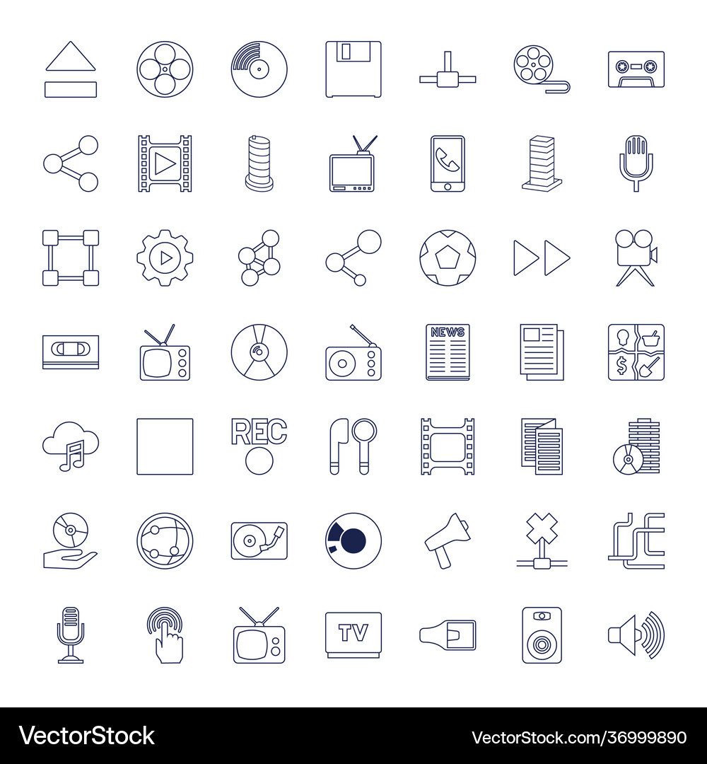 49 media icons Royalty Free Vector Image - VectorStock