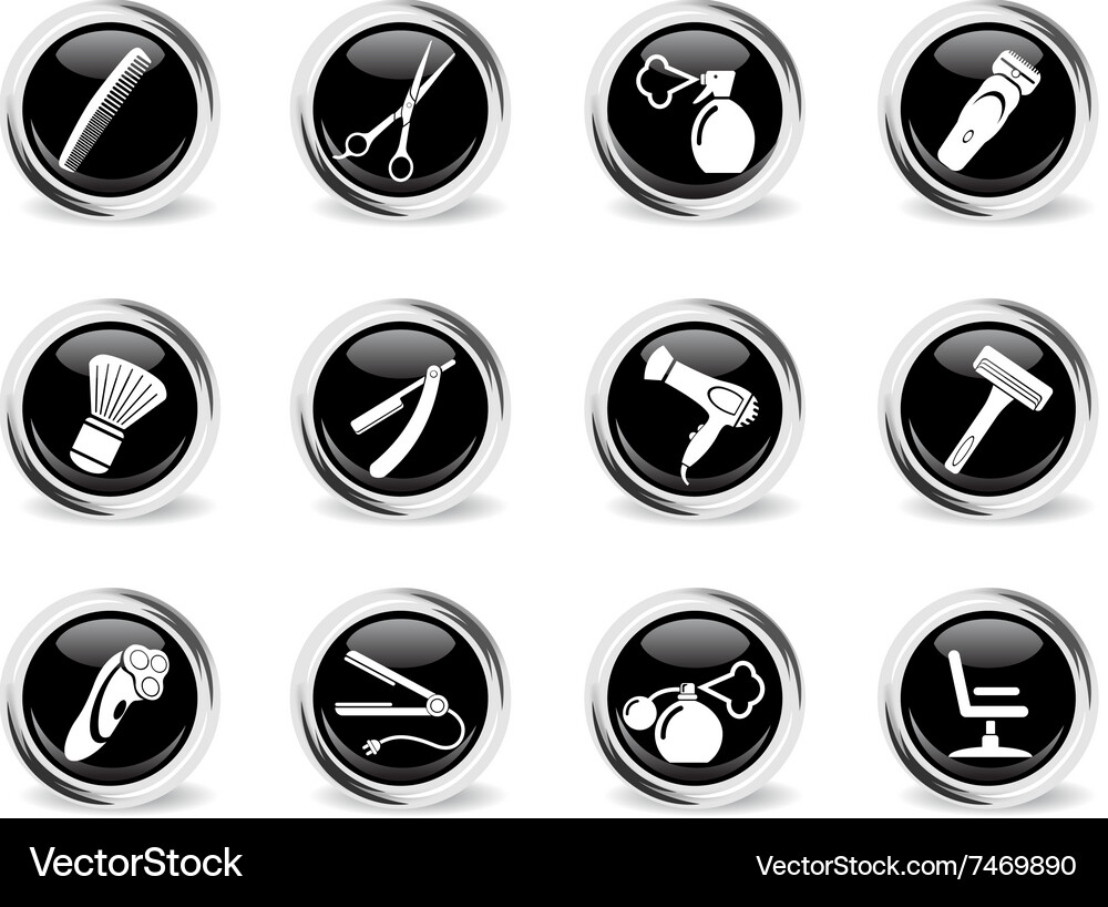 Barbershop icons set Royalty Free Vector Image
