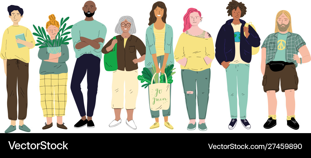 Diverse multiracial and multicultural group of Vector Image