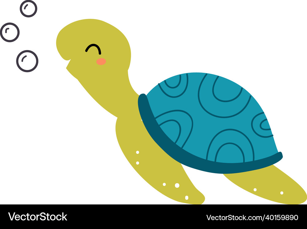 Funny turtle as australian animal with hard shell Vector Image