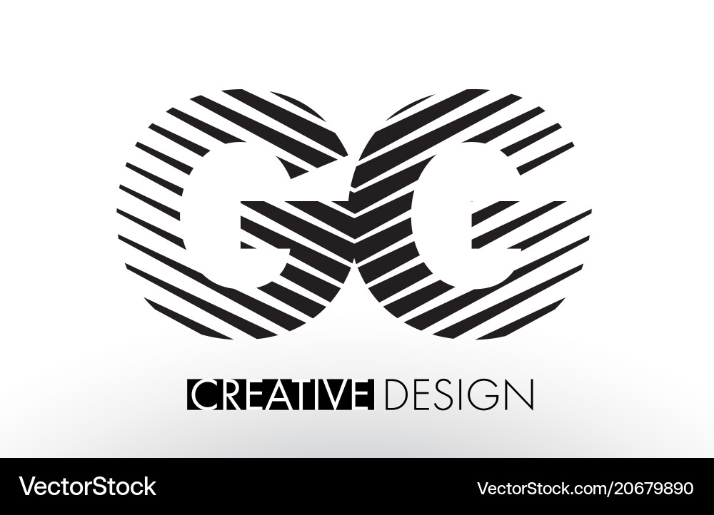 Gg g lines letter design with creative elegant Vector Image