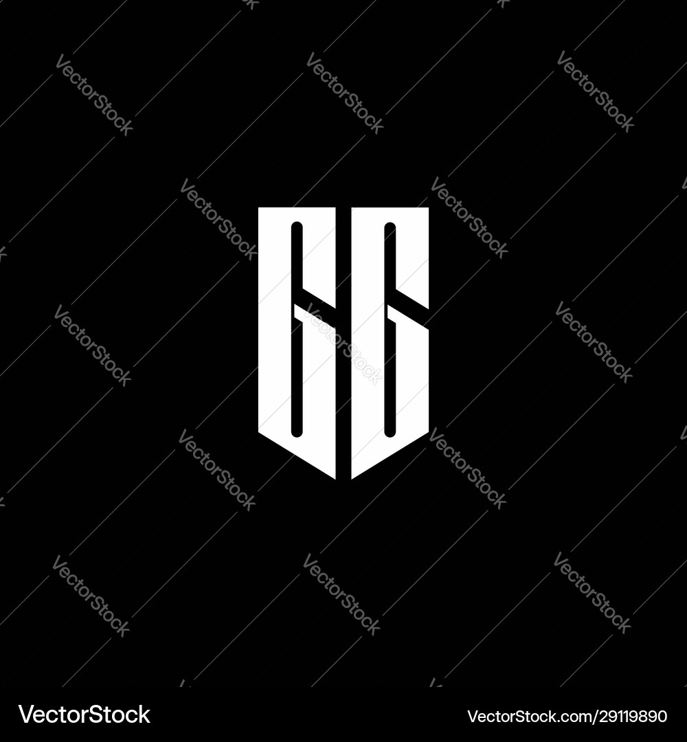 Gg logo monogram with emblem style isolated Vector Image