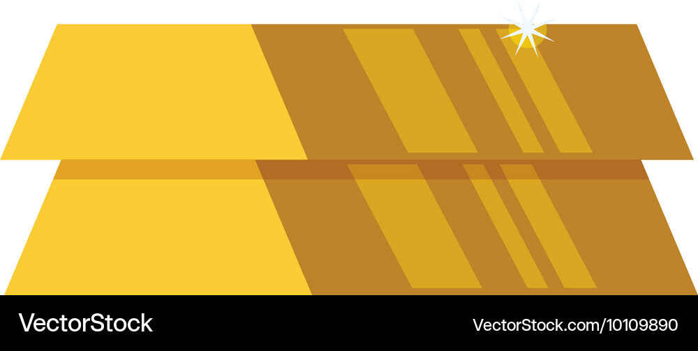 Gold bar block yellow treasure icon Royalty Free Vector