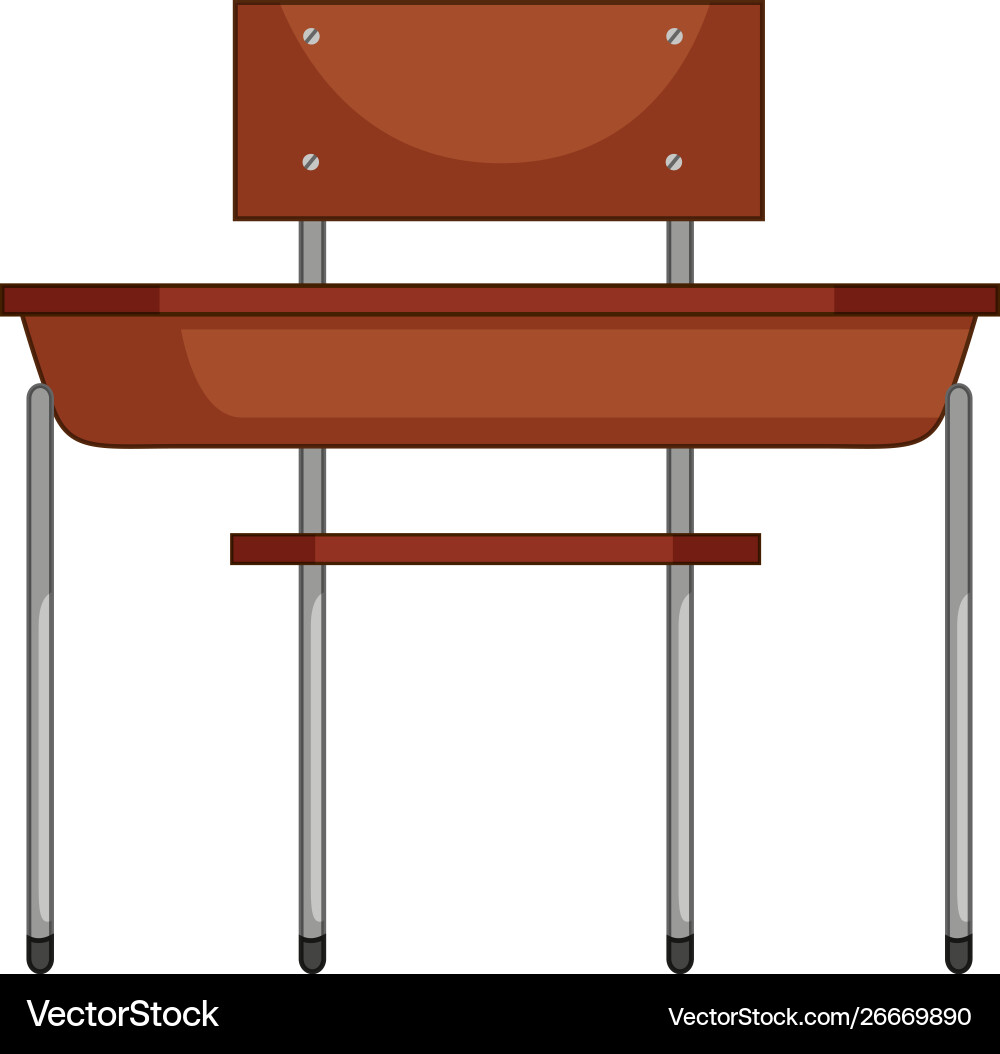 Isolated school desk wooden Royalty Free Vector Image