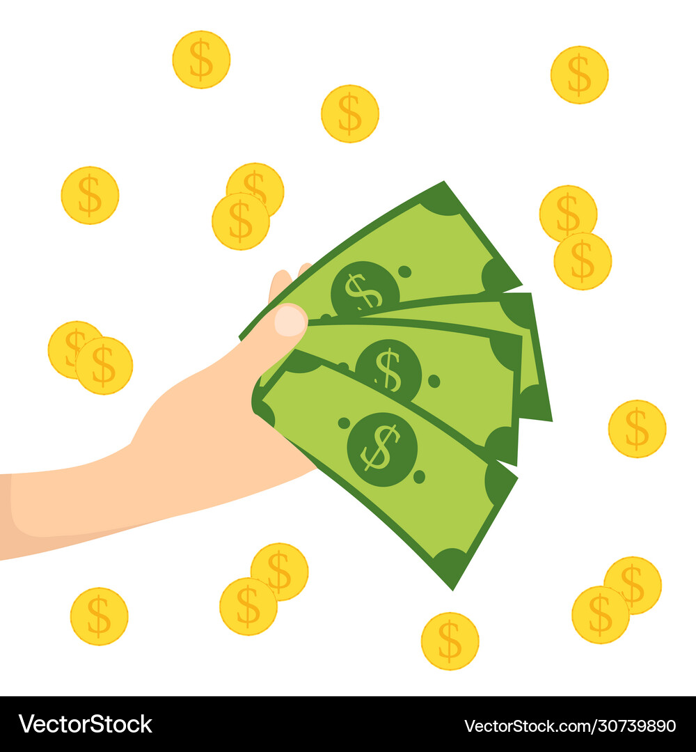 Money in hand icon design Royalty Free Vector Image
