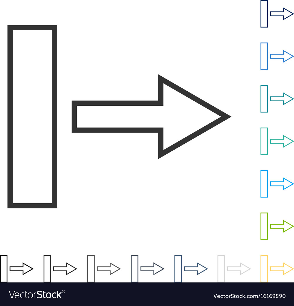 Pull arrow right icon Royalty Free Vector Image