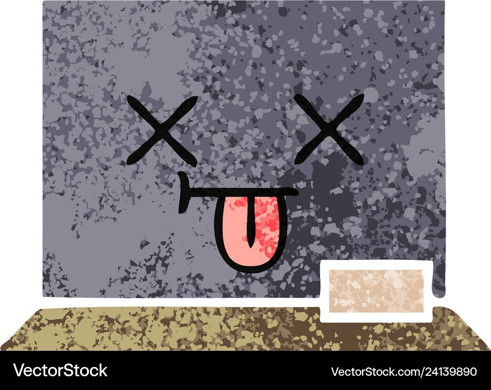 Retro style cartoon chalkboard Royalty Free Vector Image