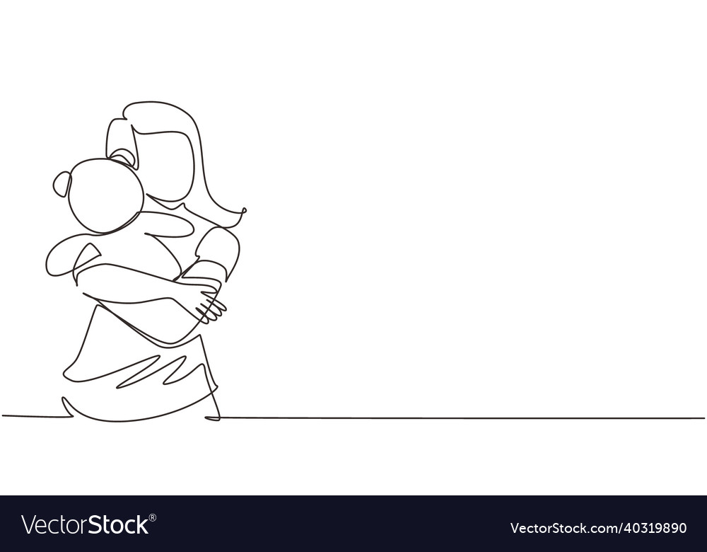 Single continuous line drawing cute teenage girl Vector Image Single continuous line drawing cute teenage girl Vector Image