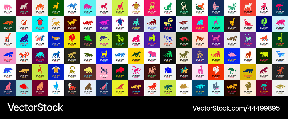 Animals logos collection Royalty Free Vector Image