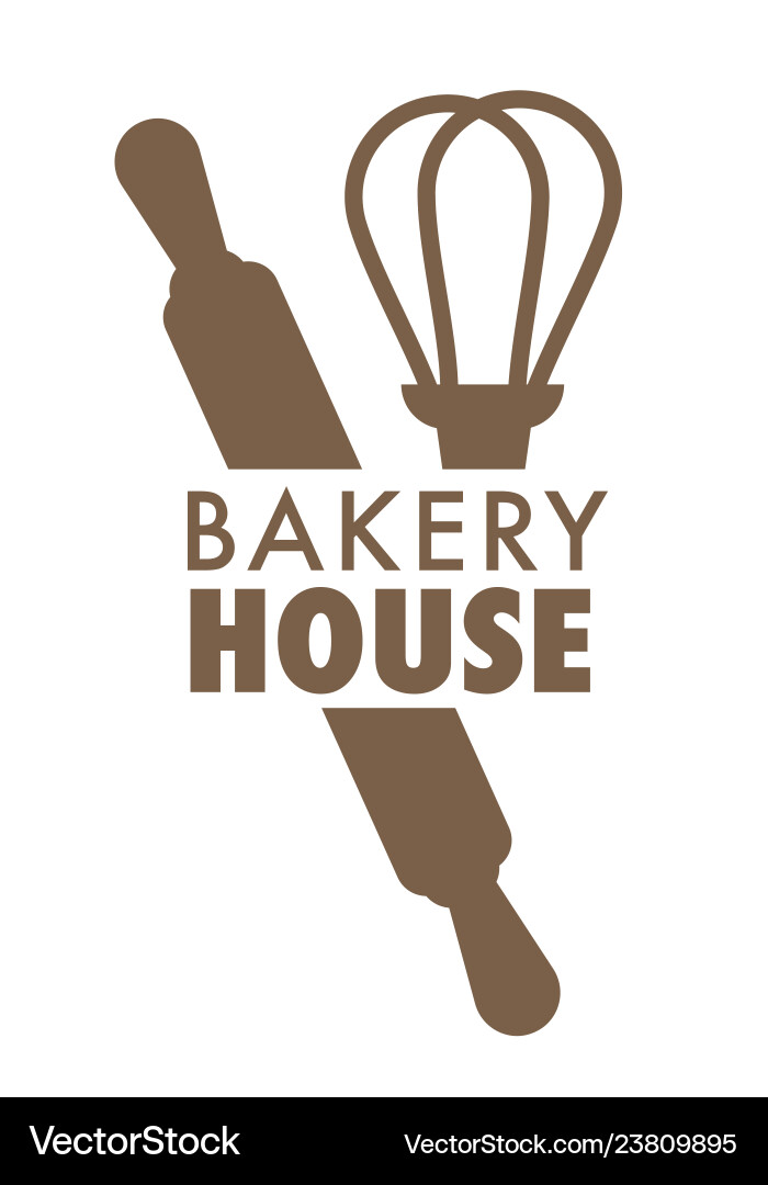 Bread bakery house isolated icon whisk and rolling