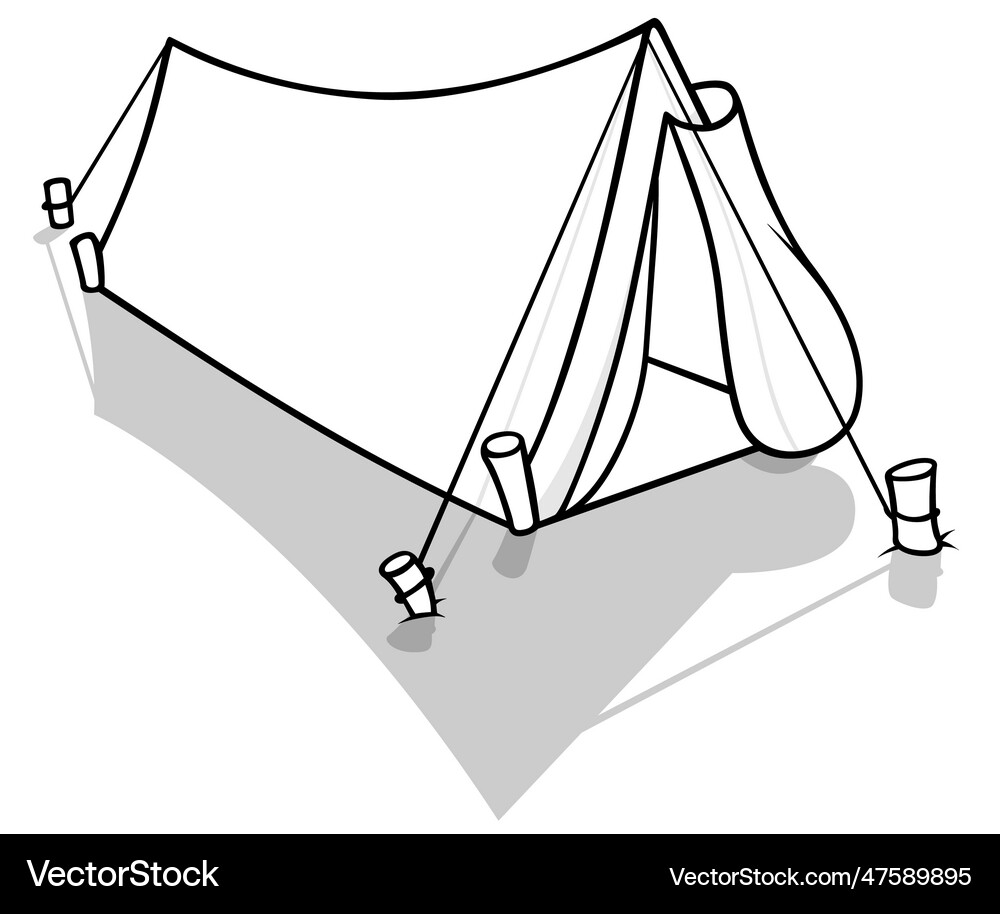 Drawing of a camp tent Royalty Free Vector Image